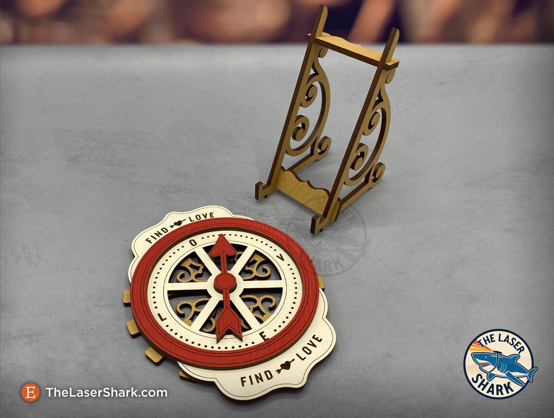 Love Compass & Stand SVG Laser Cut Files Glowforge Laser - Etsy