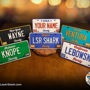 Customizable Family License Plates SVG Laser Cut Files for Glowforge ...