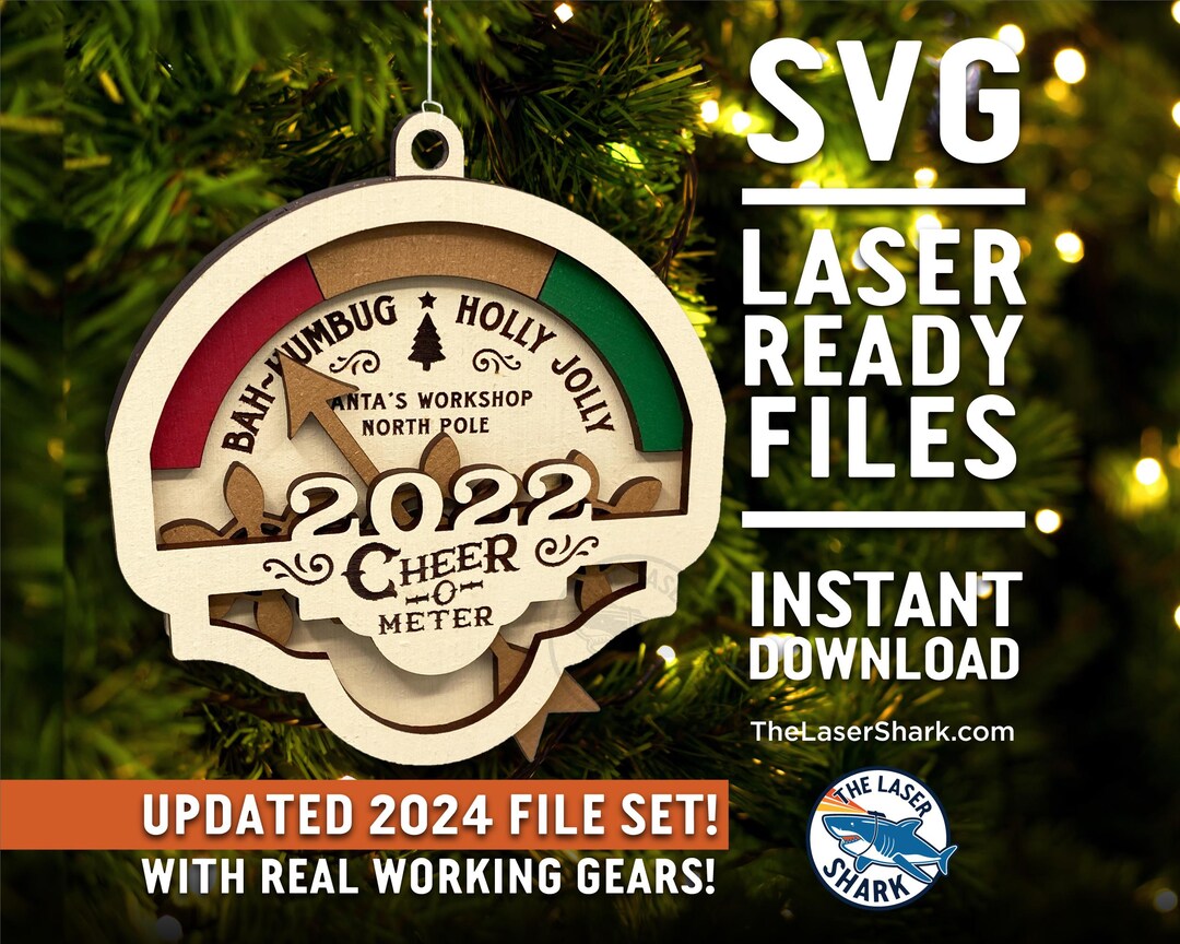 CHEER-O-METER Ornament SVG 2024 Laser Cut Files for Glowforge Laser ...