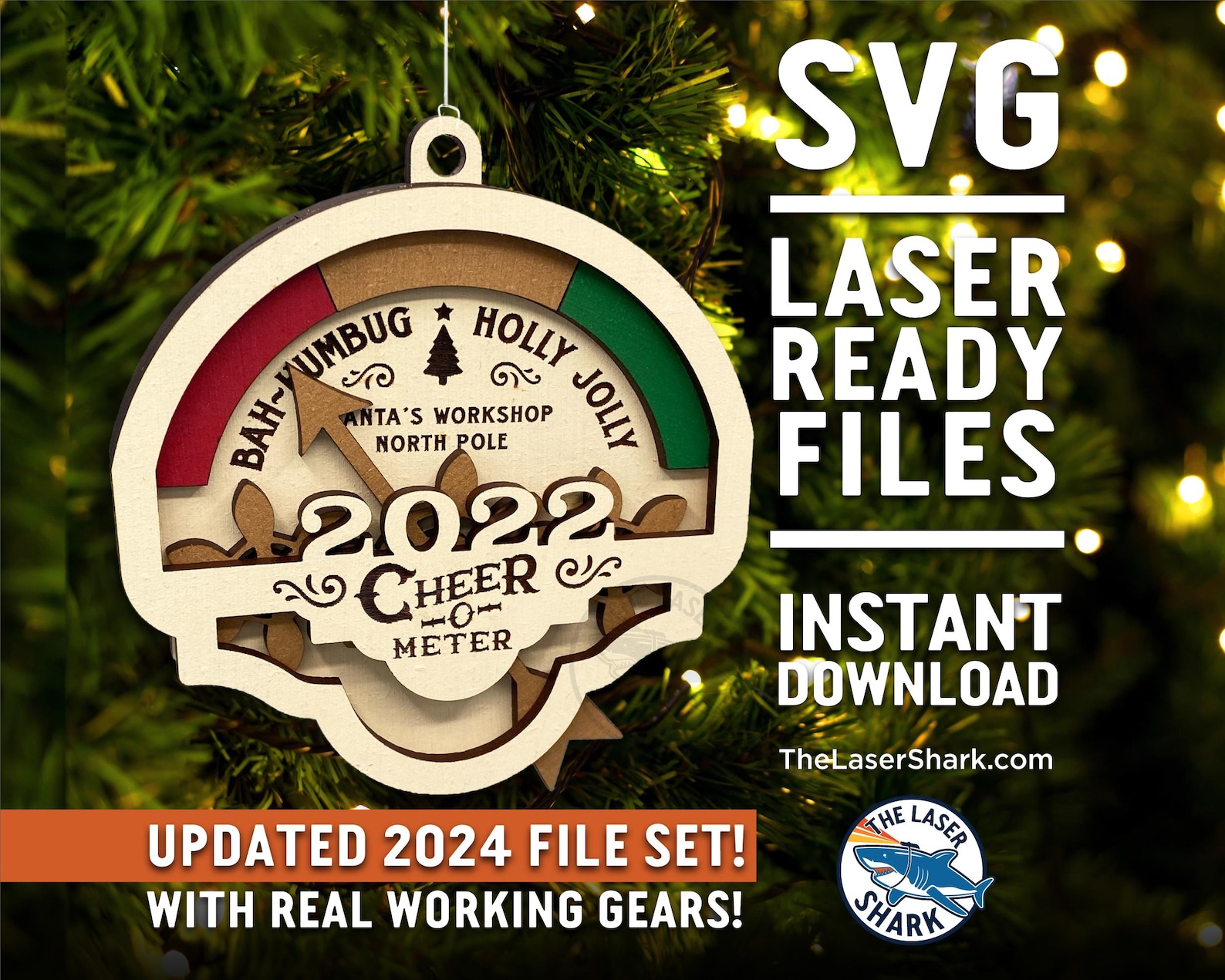 CHEER-O-METER Ornament SVG 2024 Laser Cut Files for Glowforge Laser ...