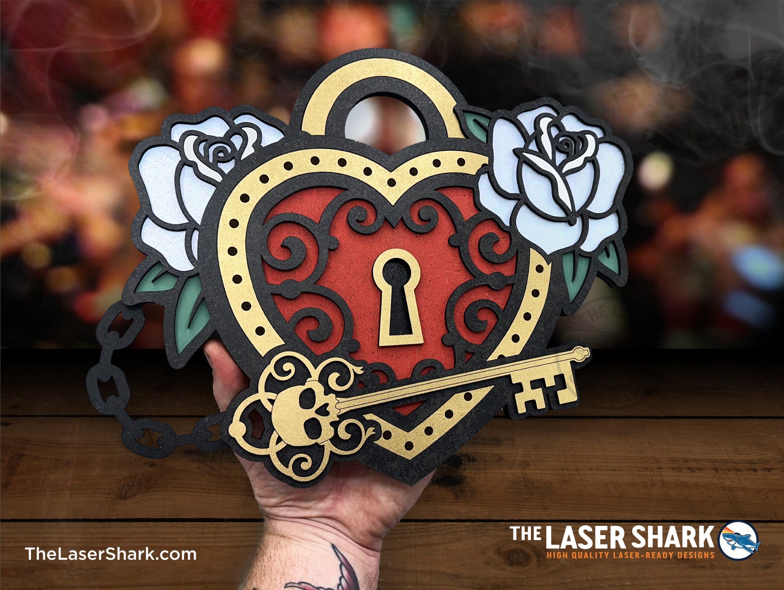 Love Lock & Key Artwork - SVG Laser Cut Files Cutter Artwork - Heart ...