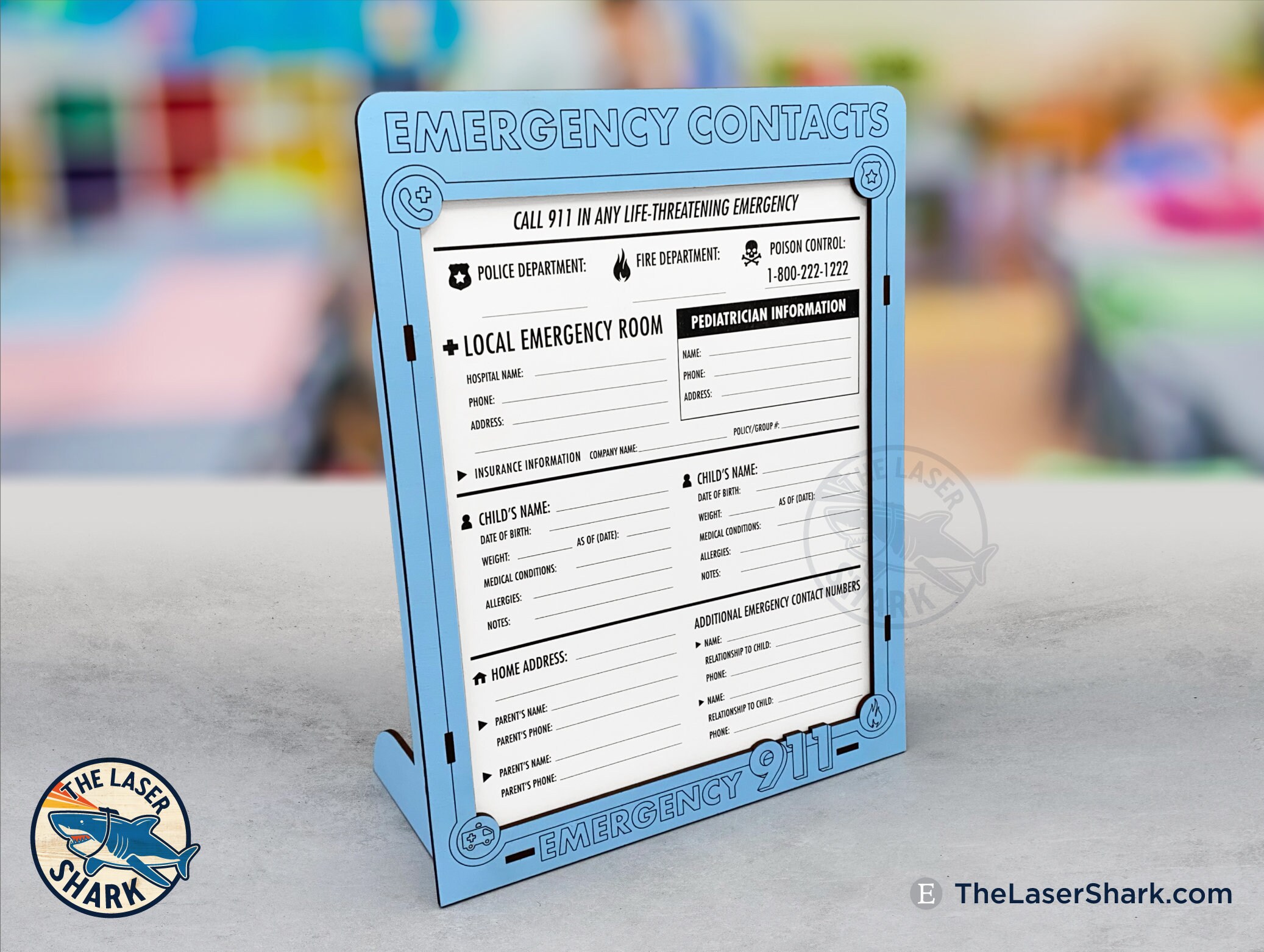 Emergency Contacts Frame & Border SVG Laser Cut Files - Glowforge ...