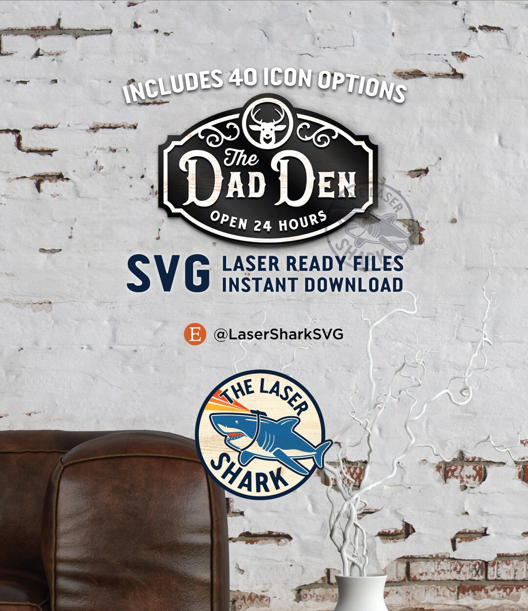 Dad Den Sign SVG Laser Cut Files for Glowforge - Laser Cutter Artwork ...