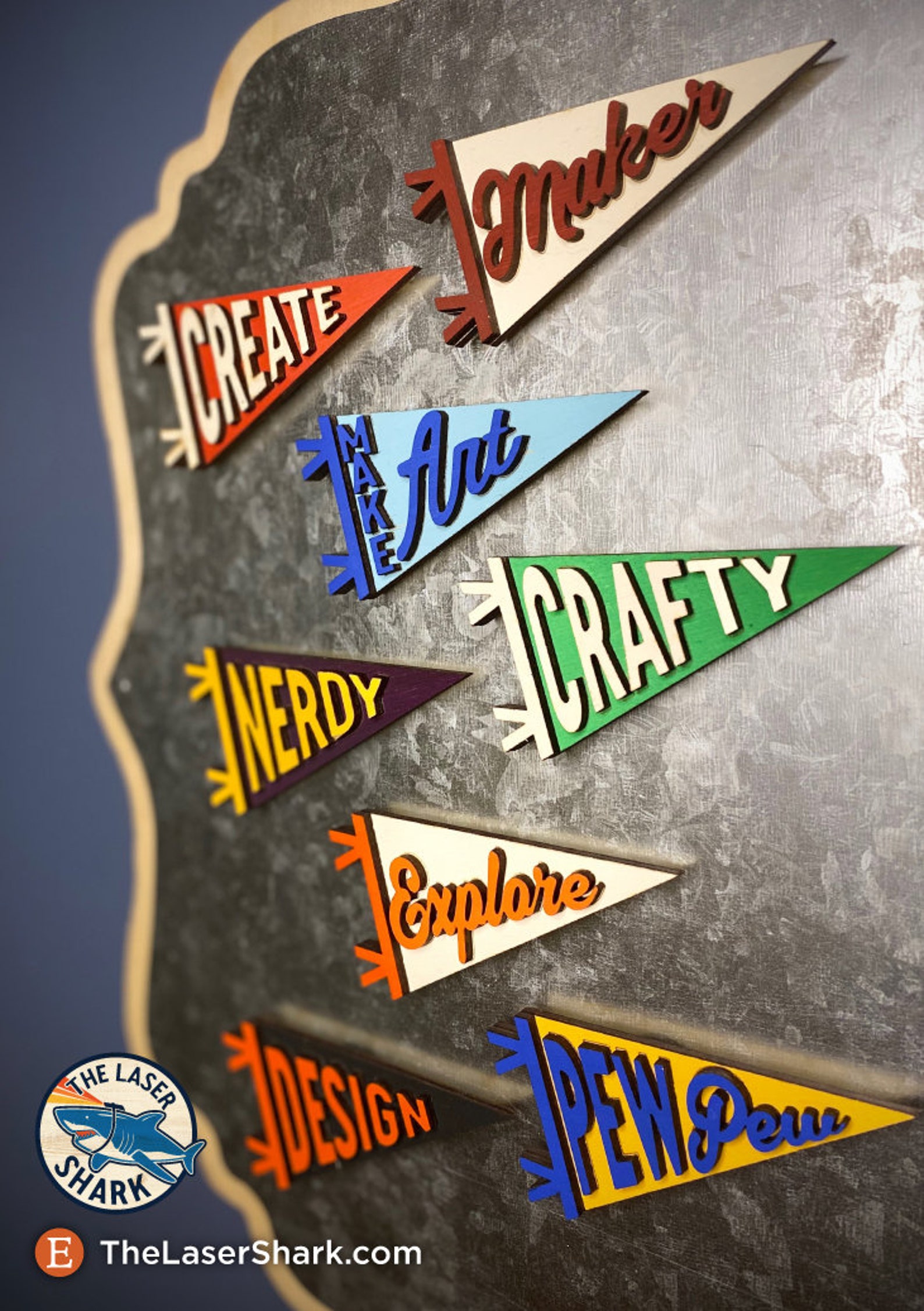 Creative Pennants Magnet Sized SVG Laser Cut Files for Glowforge ...