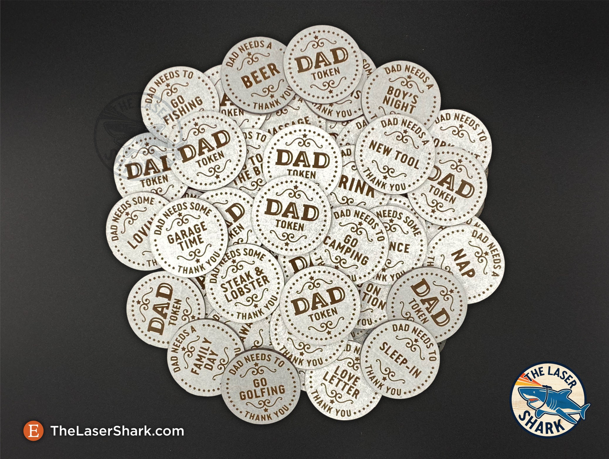 Dad Themed Tokens Set SVG Laser Cut Files for Glowforge Laser - Etsy