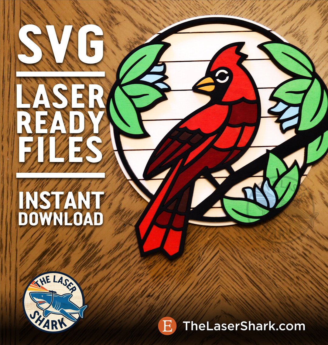 CARDINAL SVG Laser Cut Files for Glowforge - Laser Cutter Artwork ...