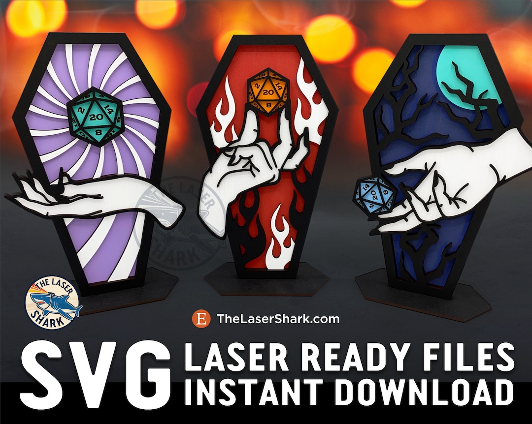 D20 Witch Hand Coffins - SVG Laser Cut Files for Glowforge Laser Cutter ...