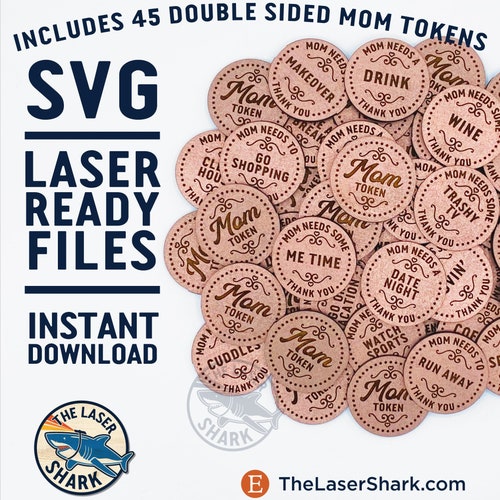Mother's Day Token SVG Set of 30 Laser Cut File Mothers - Etsy