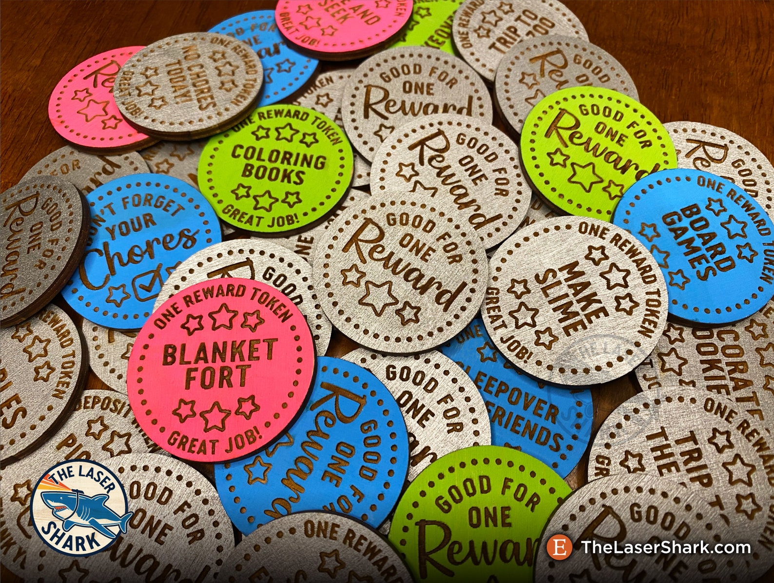 Reward Tokens Set SVG Laser Cut Files for Glowforge Laser - Etsy