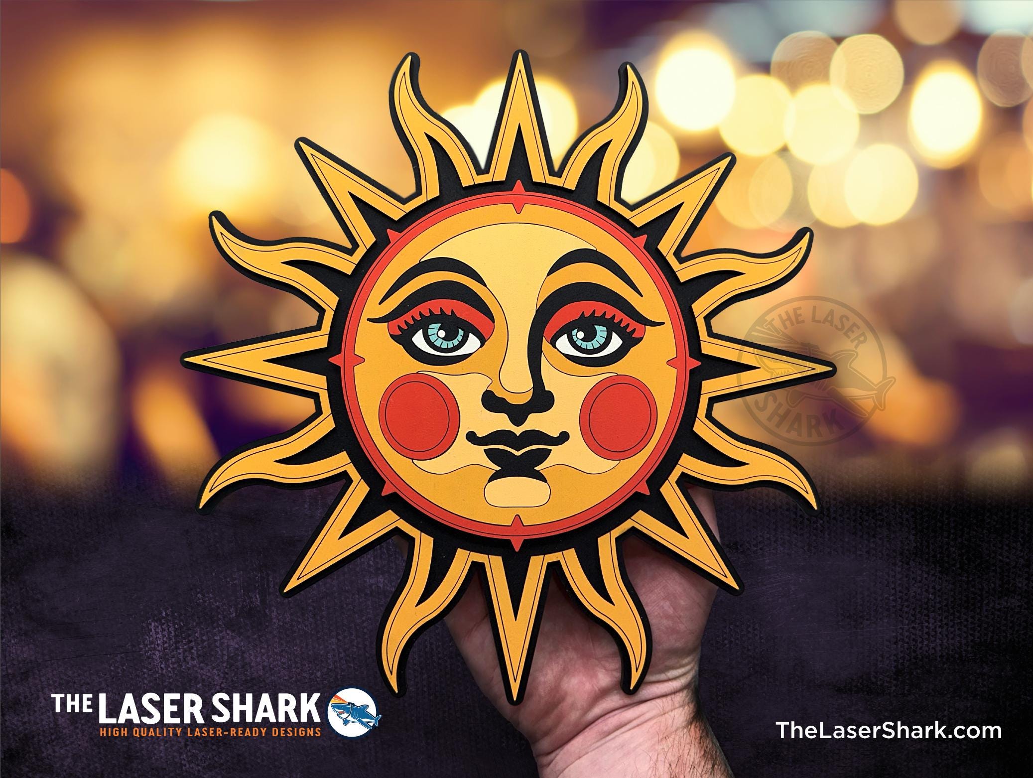 Spinning Vintage Sun Artwork - SVG Laser Cut Files Glowforge Laser ...