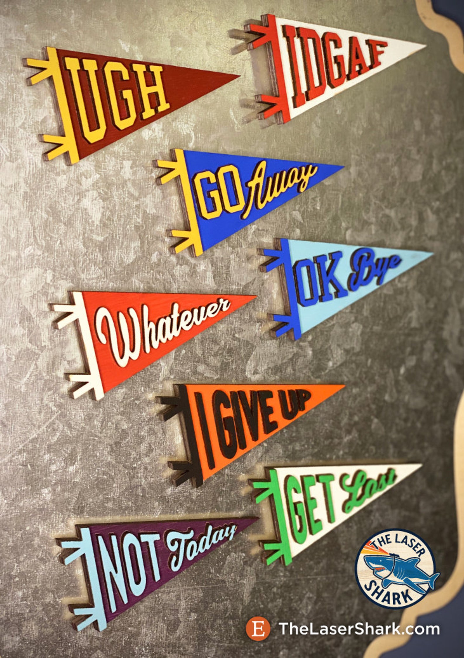 Moody Pennants Magnet Sized SVG Laser Cut Files for Glowforge - Etsy