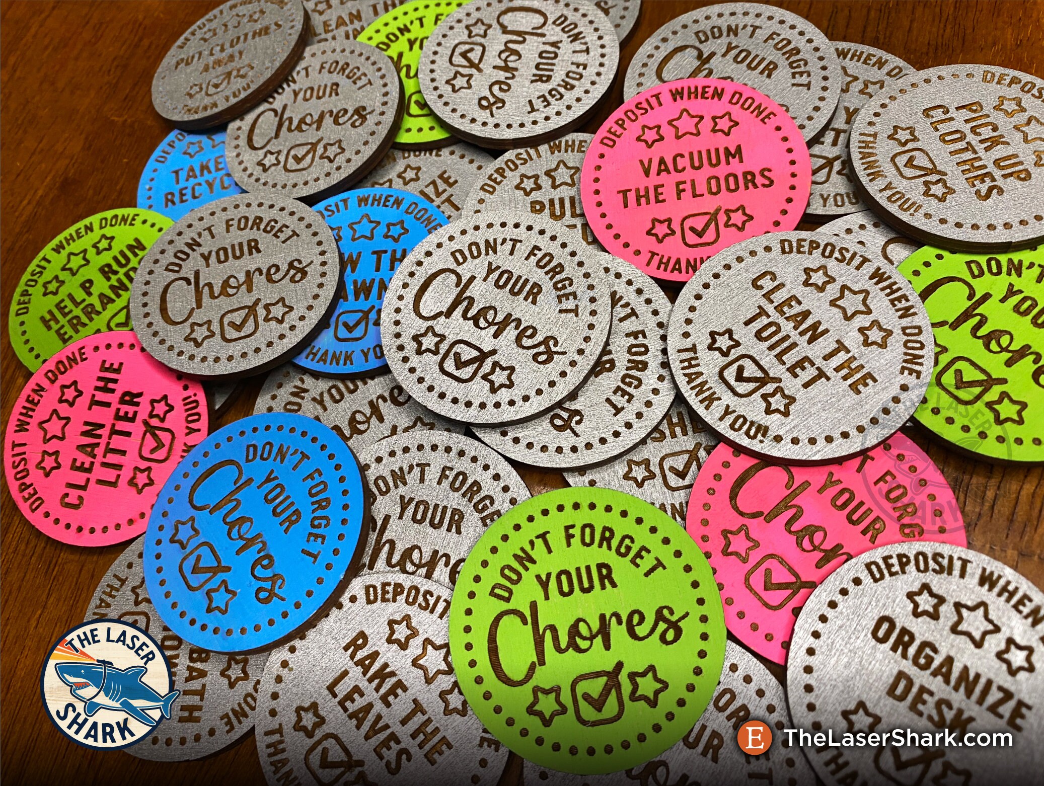 Chore Tokens Set SVG Laser Cut Files for Glowforge Laser - Etsy Canada