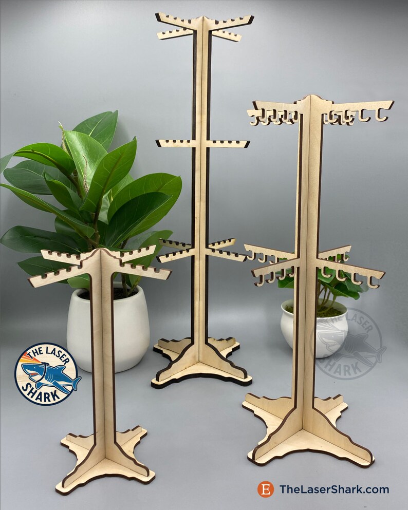 Keychain Display Stands 6 Designs SVG Laser Cut Files for Glowforge ...