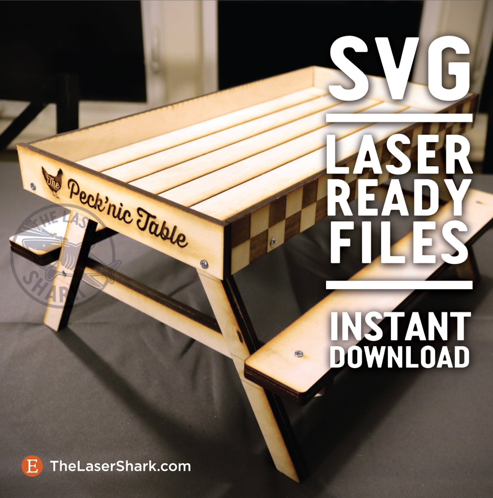 The Peck'nic Table - Chicken Picnic Table SVG Laser Cut Files for ...