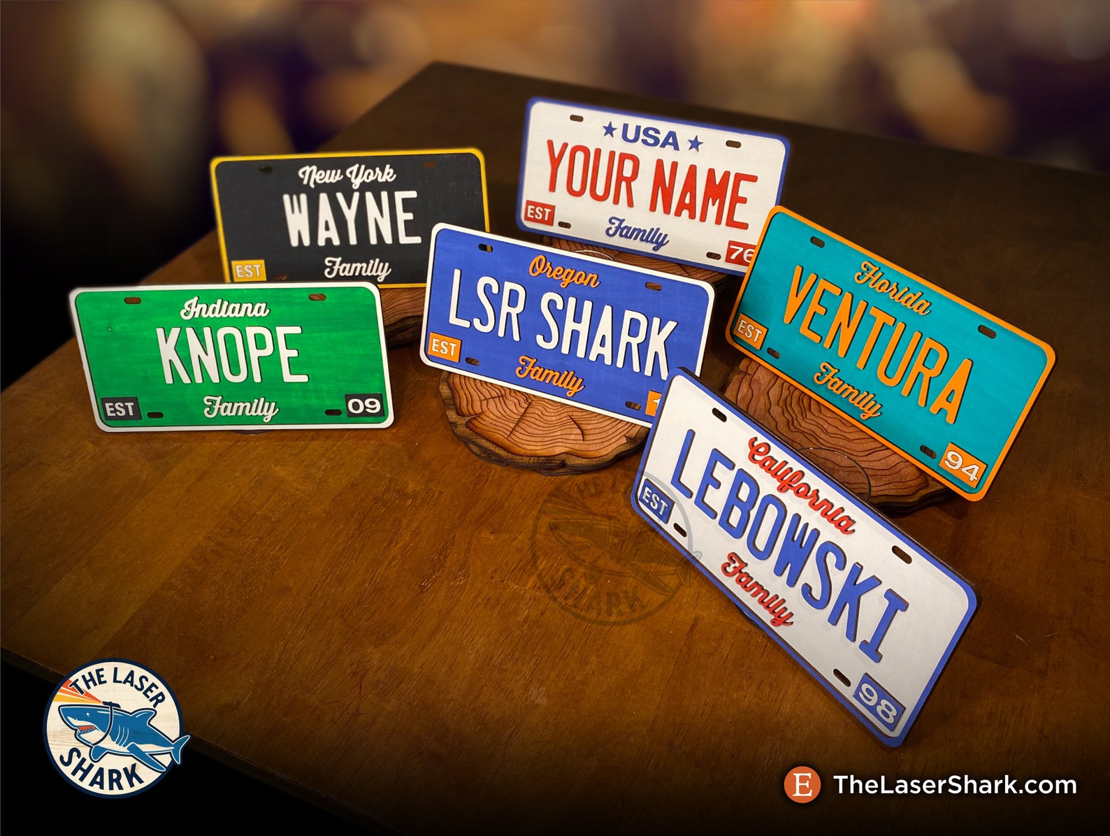 Customizable Family License Plates SVG Laser Cut Files for Glowforge ...