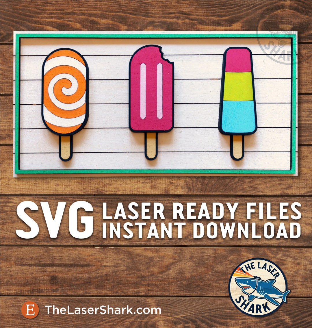 Popsicles SVG Laser Cut Files for Glowforge - Laser Cutter Artwork ...
