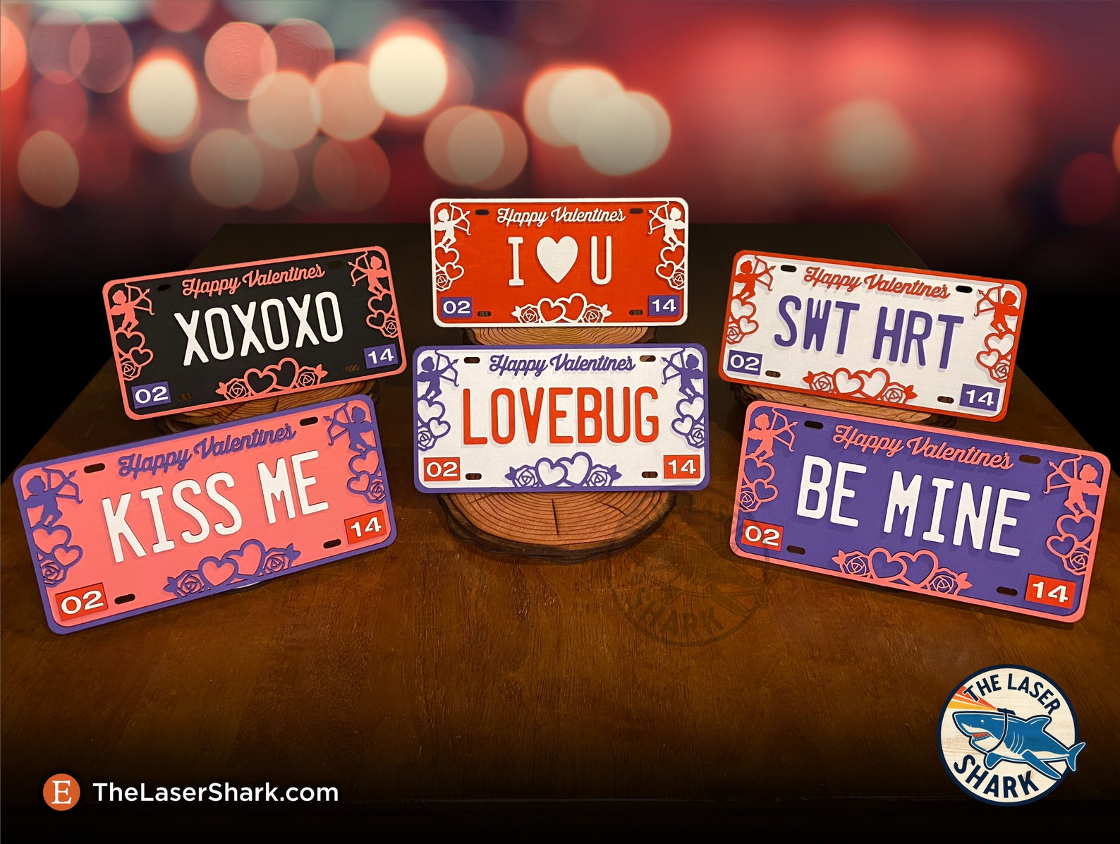 Valentine's Day License Plates SVG Laser Cut Files for Glowforge Laser ...