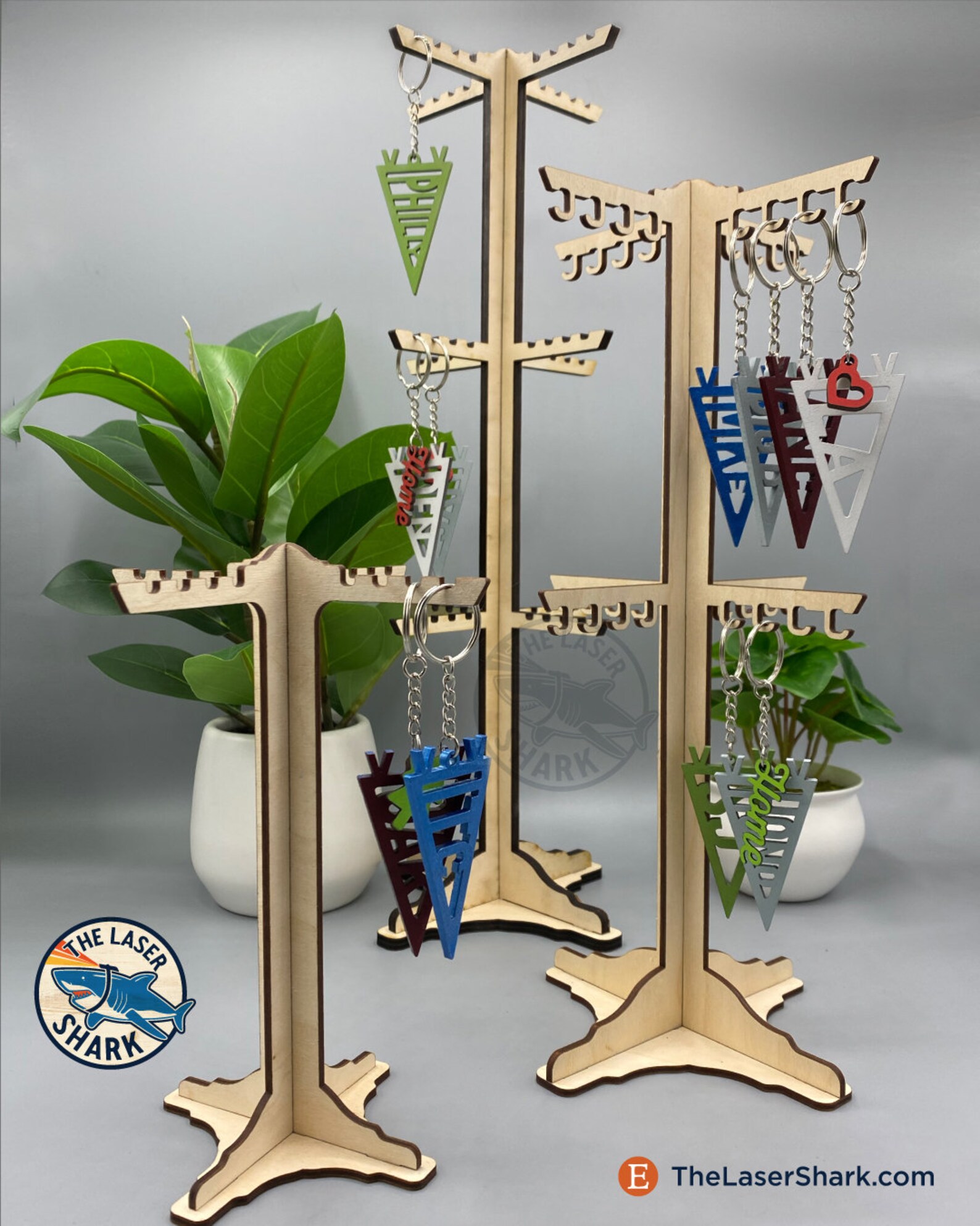 Keychain Display Stands 6 Designs SVG Laser Cut Files for Glowforge ...