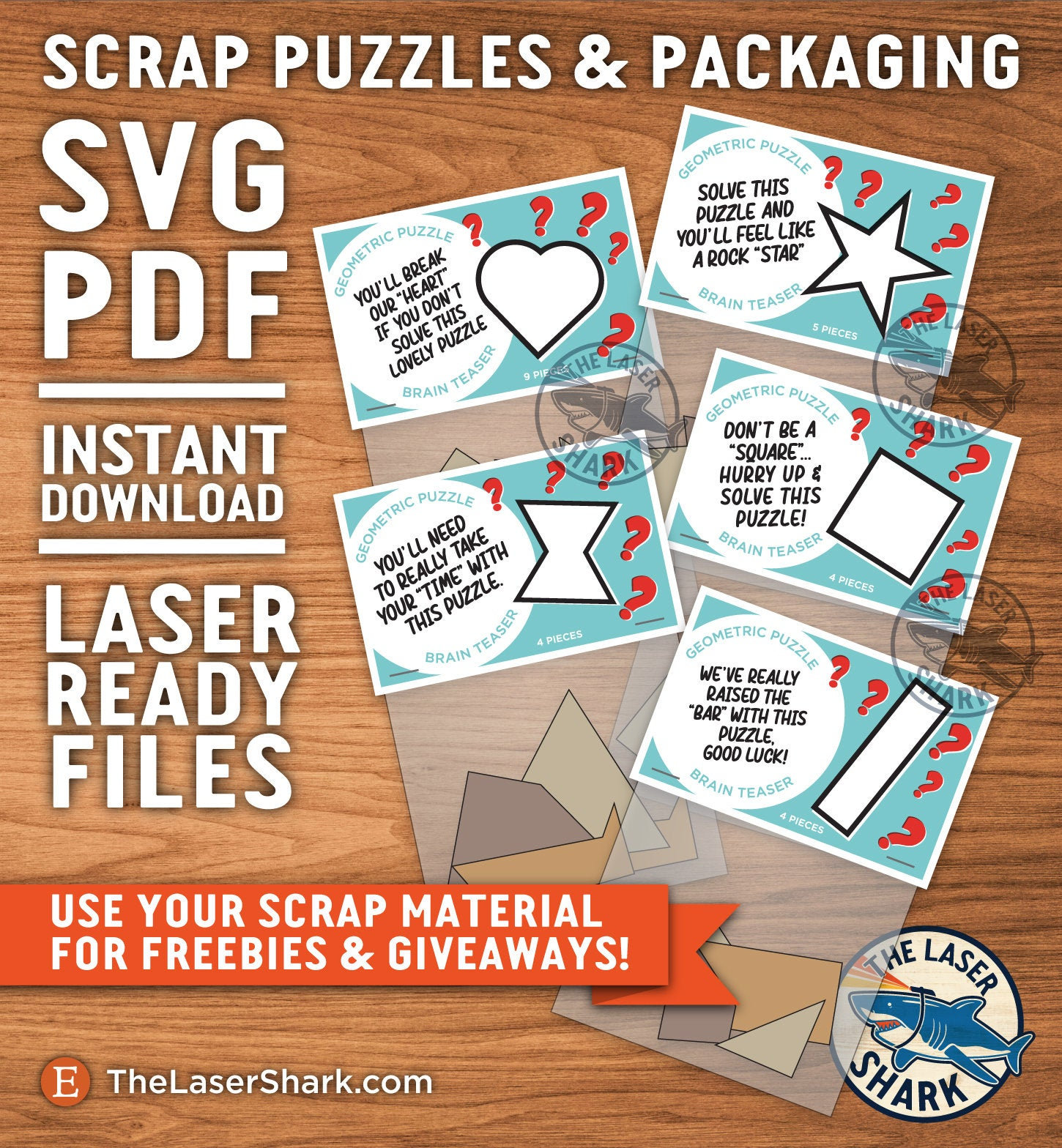 Scrap Material Puzzles & Packaging for Freebies Giveaways SVG - Etsy