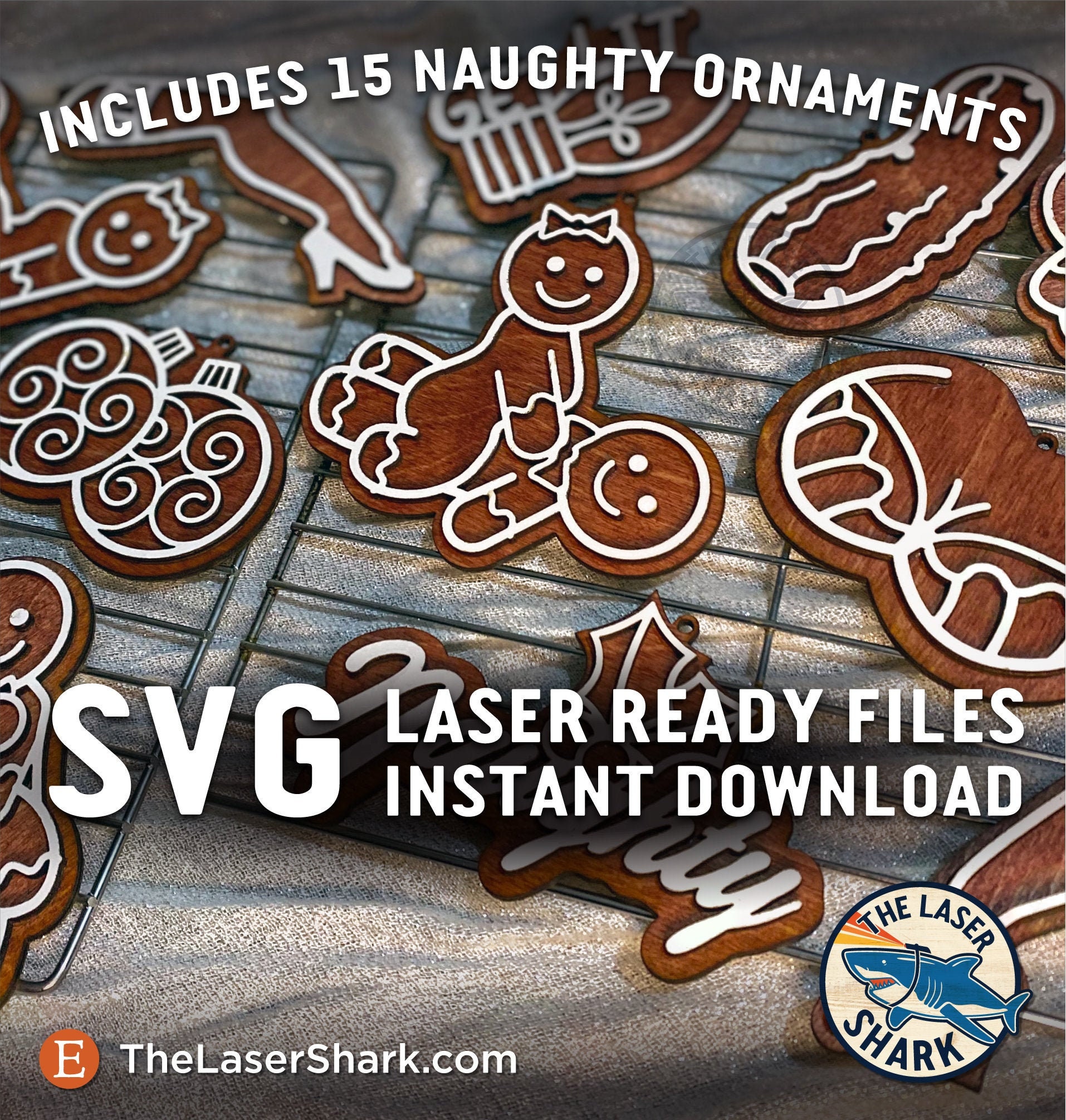 Naughty Gingerbread Christmas Ornaments Svg Laser Cut Files Etsy