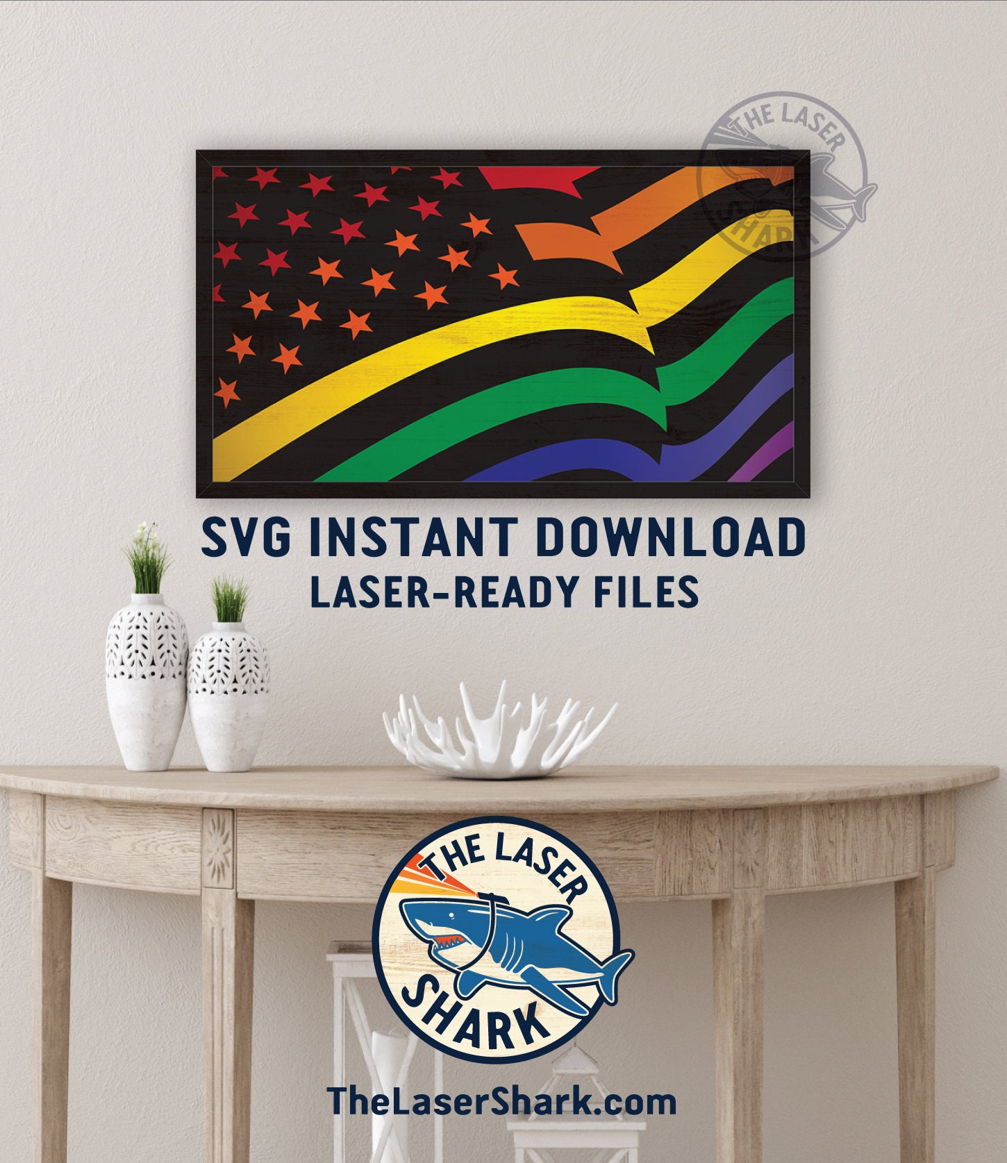 Pride American Flag SVG - Laser Cut Files for Glowforge - Laser Cutter ...