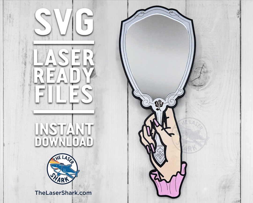 Victorian Mirror Hand SVG Laser Cut Files for Glowforge Laser Cutter ...