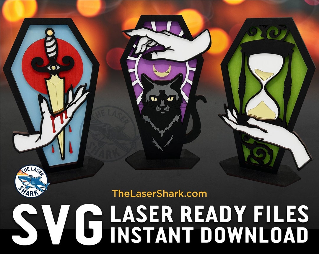 Witch Hand Coffins SET 6 SVG Laser Cut Files for Glowforge Laser Cutter ...