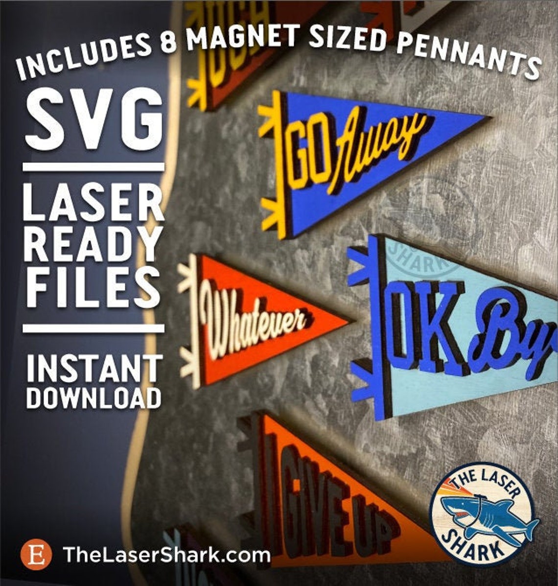 Moody Pennants Magnet Sized SVG Laser Cut Files for Glowforge - Etsy