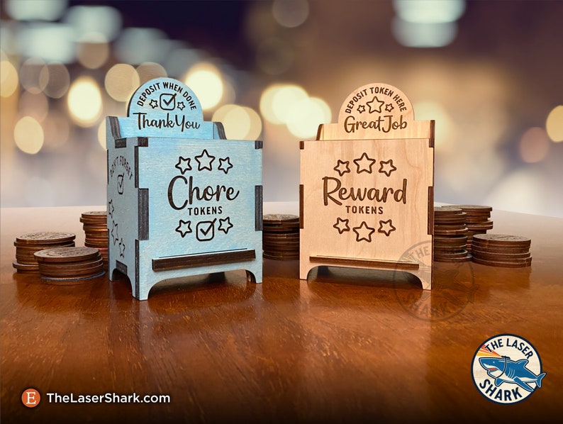 Token Boxes Chore & Reward SVG Laser Cut Files for Glowforge - Etsy