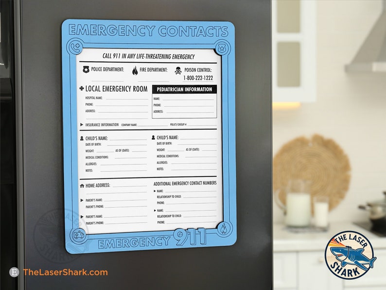 Emergency Contacts Frame & Border SVG Laser Cut Files - Etsy