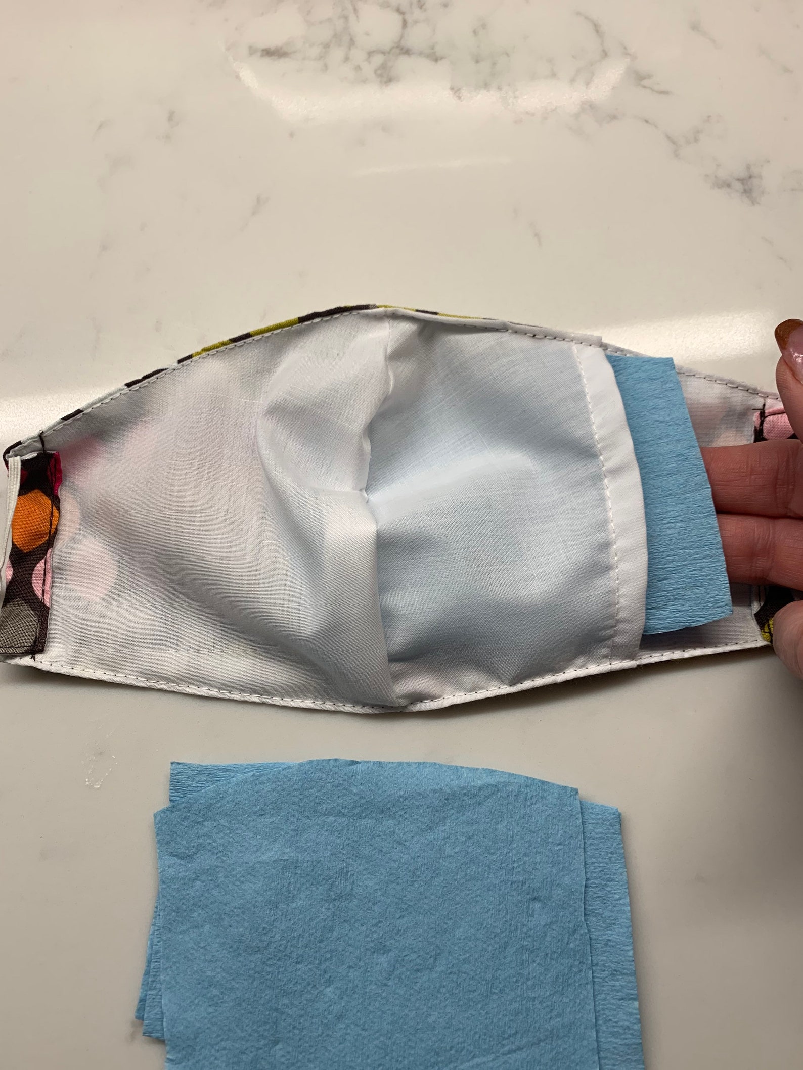 Dots cotton fabric face mask with filters | Etsy