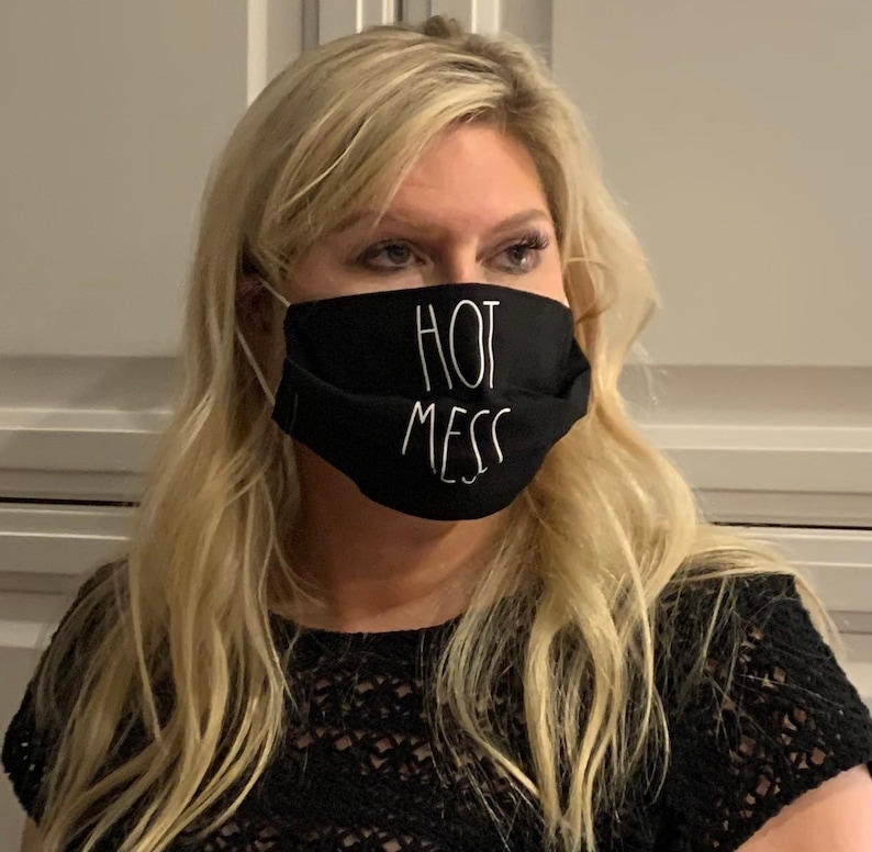 Rae Dunn Inspired Hot Mess White Mask With Filters - Etsy