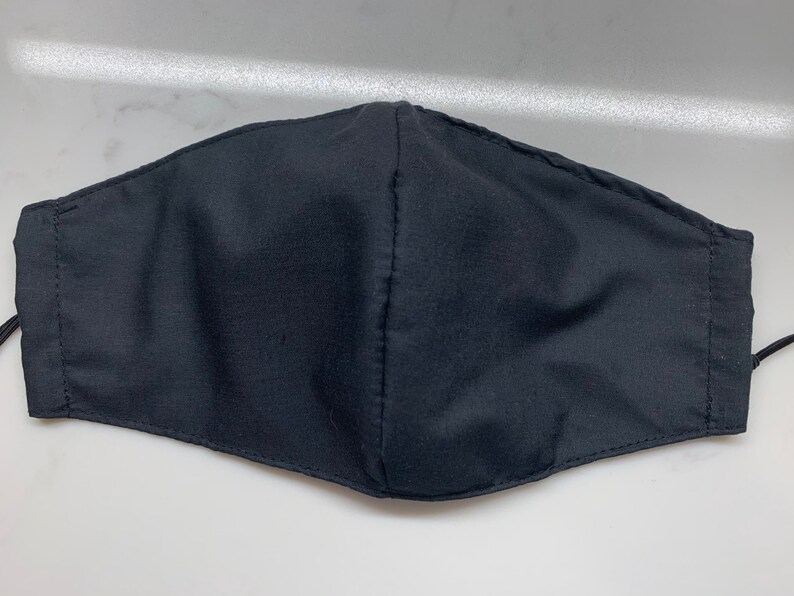 Black Cotton Fabric Mask With Filters - Etsy