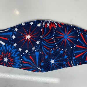 Fourth of July Fireworks Fabric Mask With Filters - Etsy