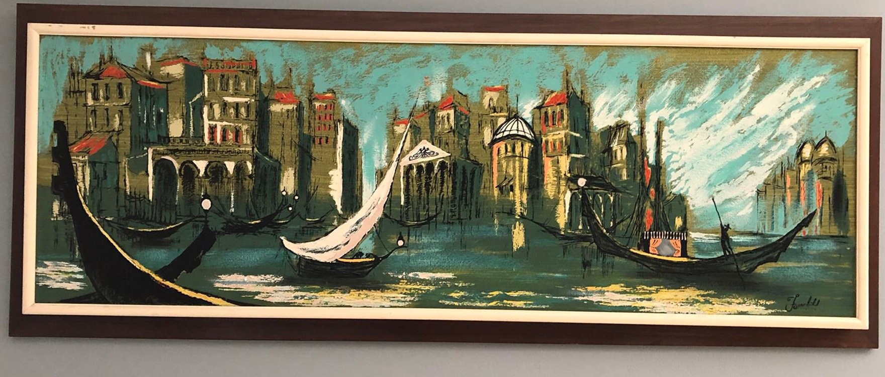 1960's Large Vintage Oil Painting-paris City Scene by Fairchild-mid ...