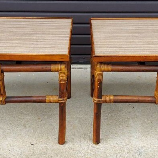 Rattan End Table - Etsy