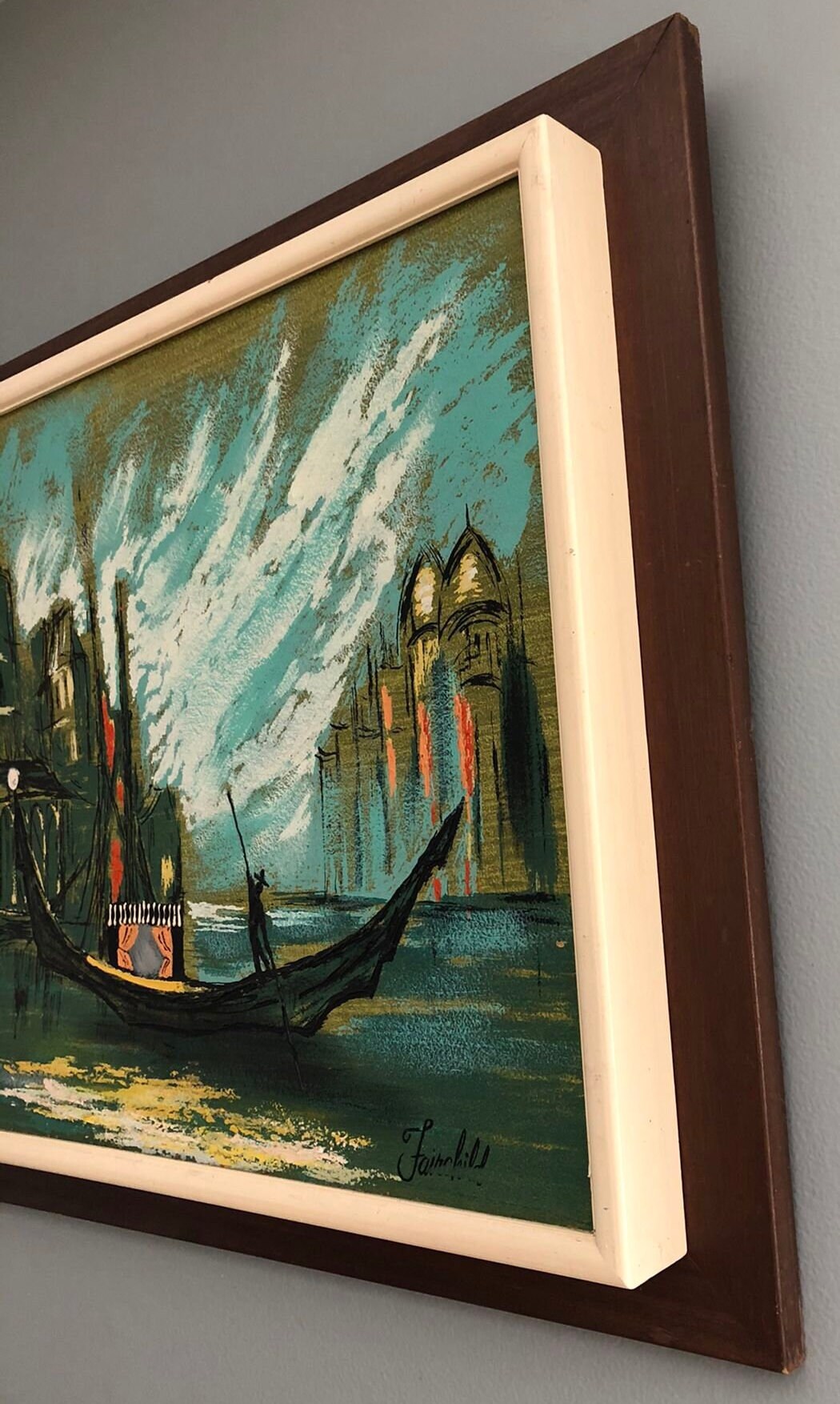 1960's Large Vintage Oil Painting-paris City Scene by Fairchild-mid ...