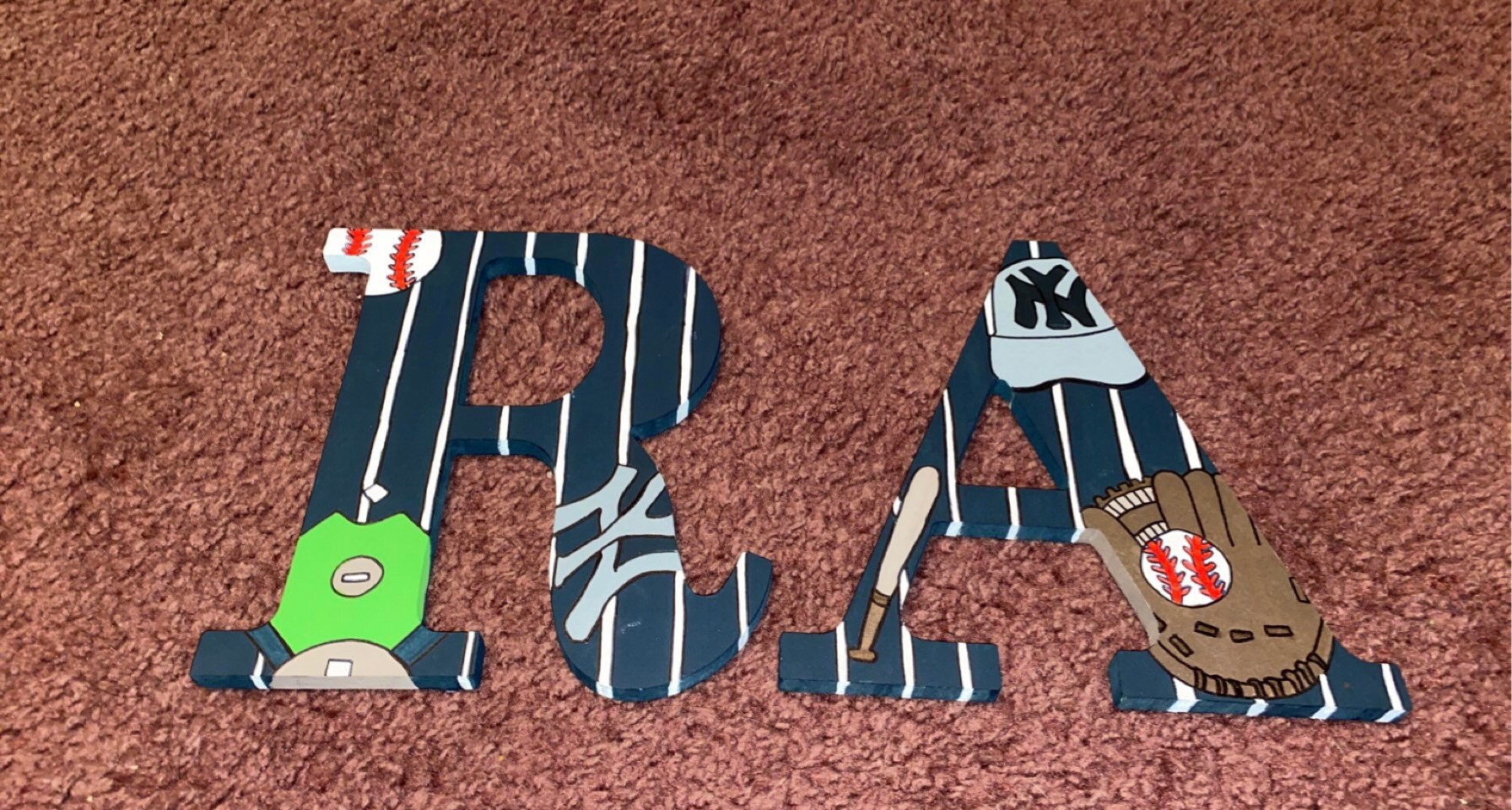 Hand painted New York Yankees letters | Etsy