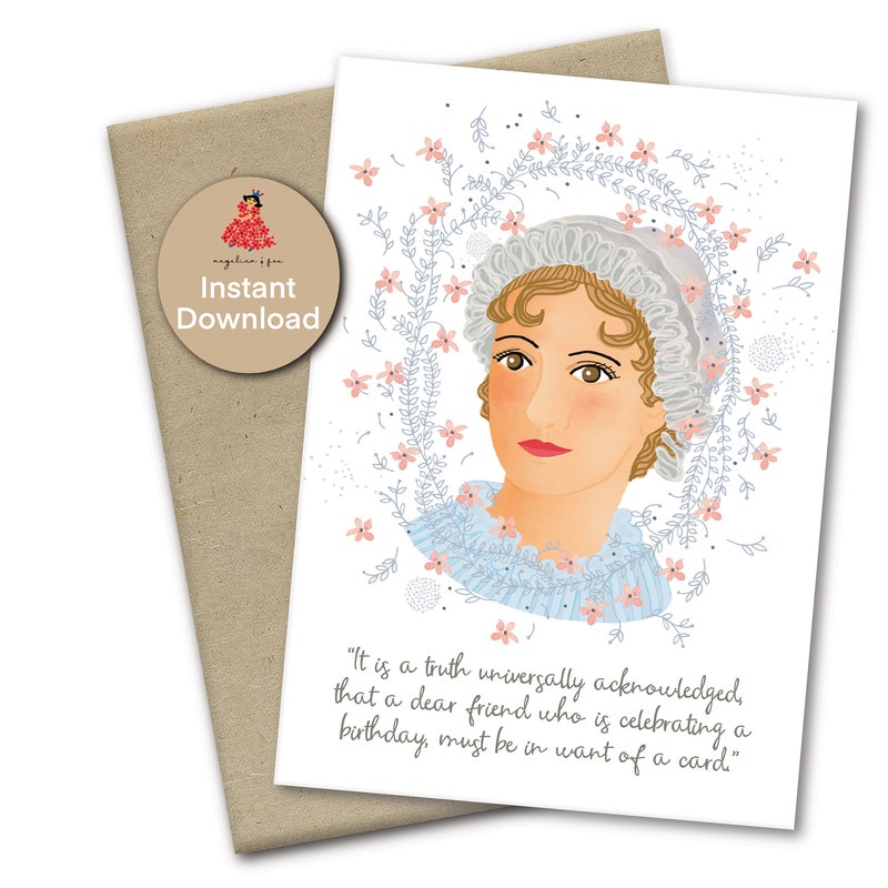 Jane Austen Card - Etsy