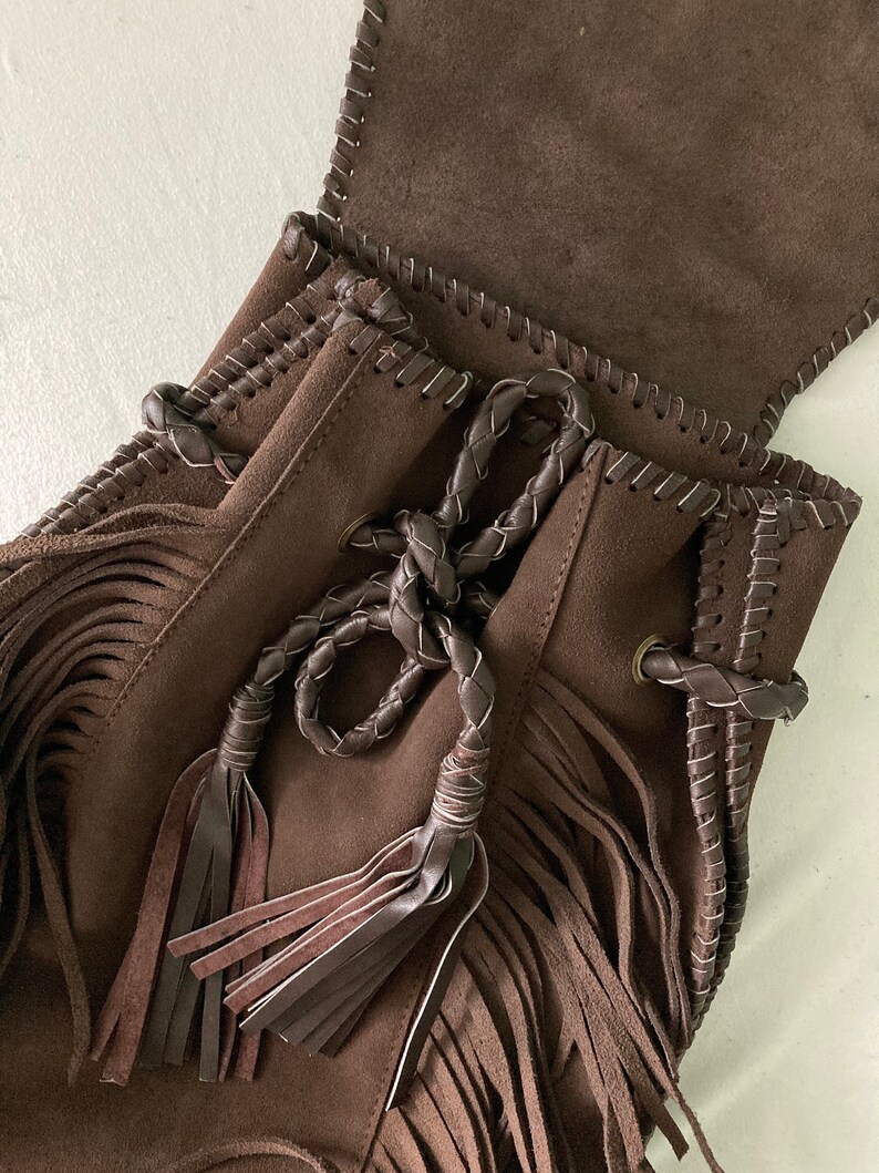 Brown Suede Fringe Leather Backpack Mini Shoulder Purse - Etsy