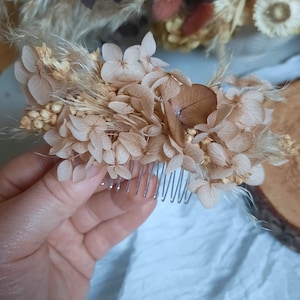 Beige Preserved Hydrangea Hair Comb.bridal Hair Piece,wedding Hair Comb ...