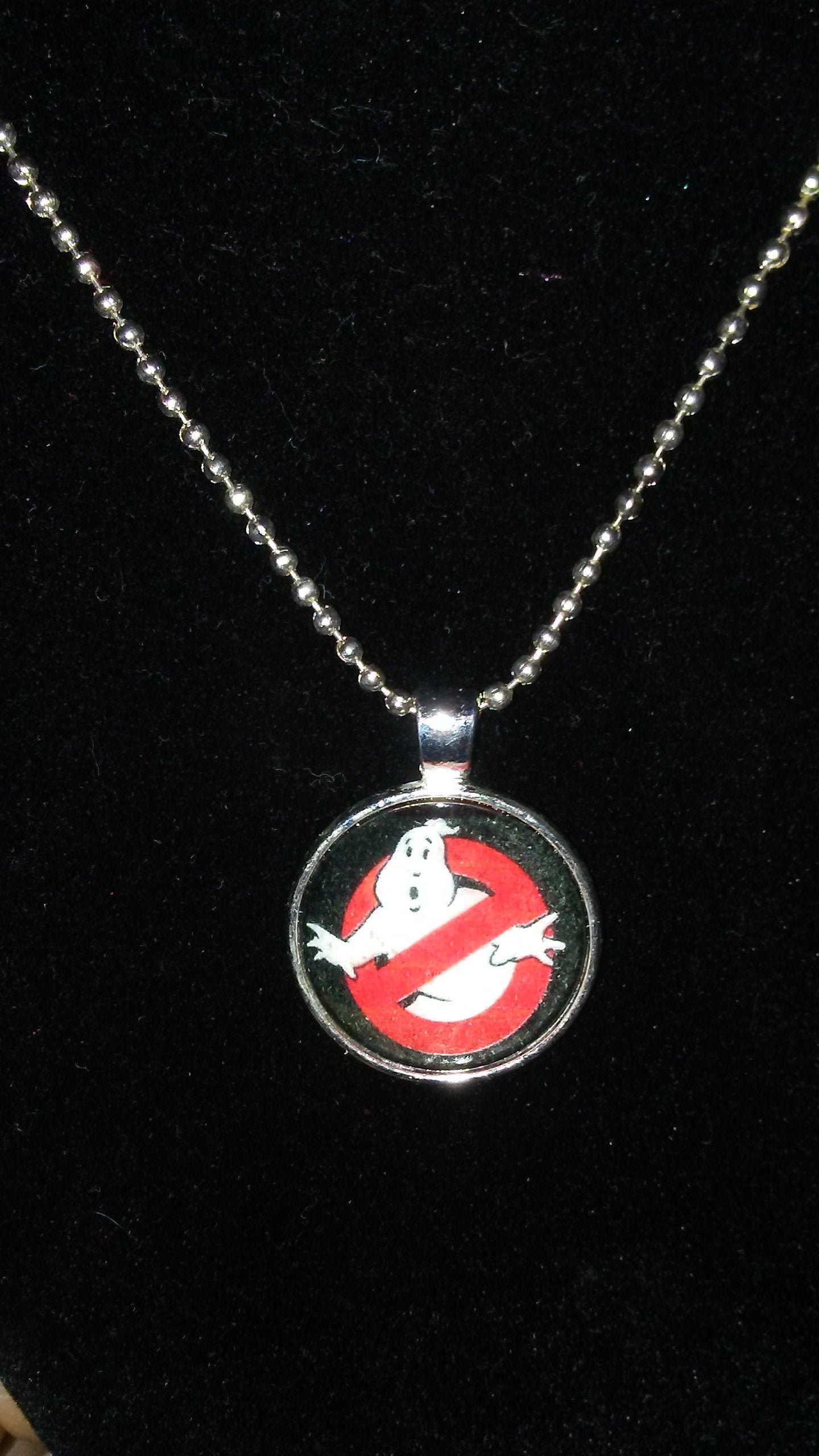 1 Inch Ghostbusters Horror Comedy Movie Pendant on 24 Inch Nickel ...