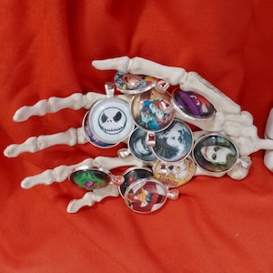 1 Inch Handsome Squidward Cartoon Glass Pendant on 24 Inch Nickel ...