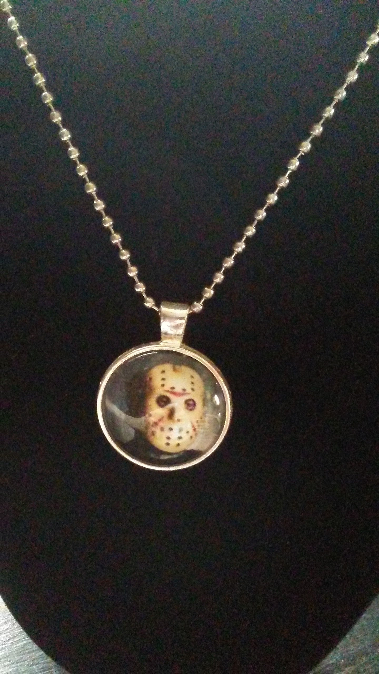 1 Inch Jason Voorhees Friday the 13th Horror Movie Pendant on 24 Inch ...
