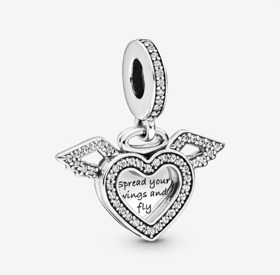 Guardian Angel Wings Sterling Silver Dangle Charm for Pandora Bracelets ...