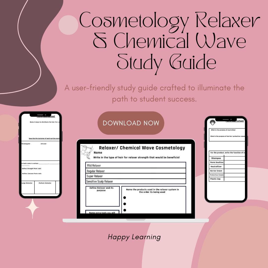 Cosmetology Relaxer/ Chemical Wave Study Guide - Etsy