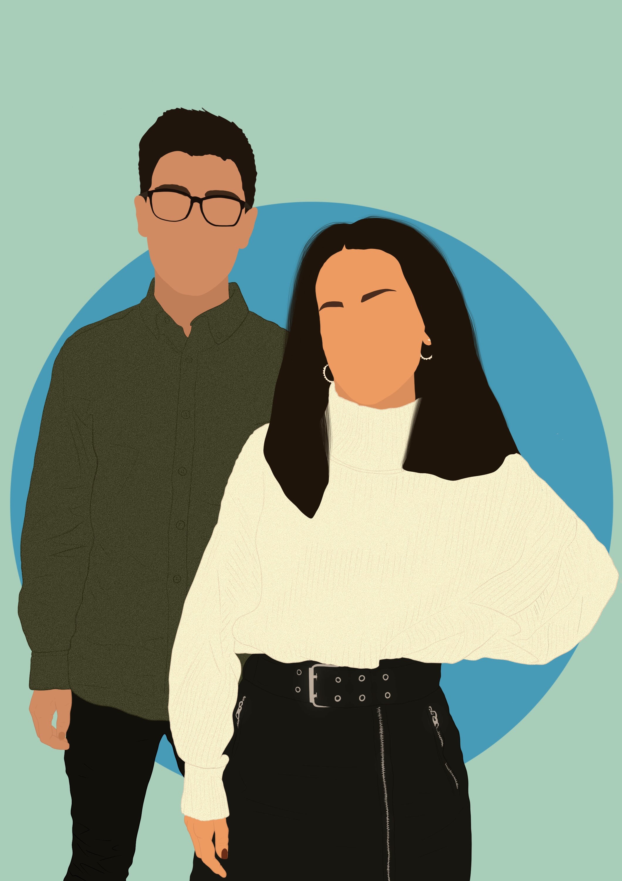 Custom Group Portrait Illustration Photo Illustration - Etsy