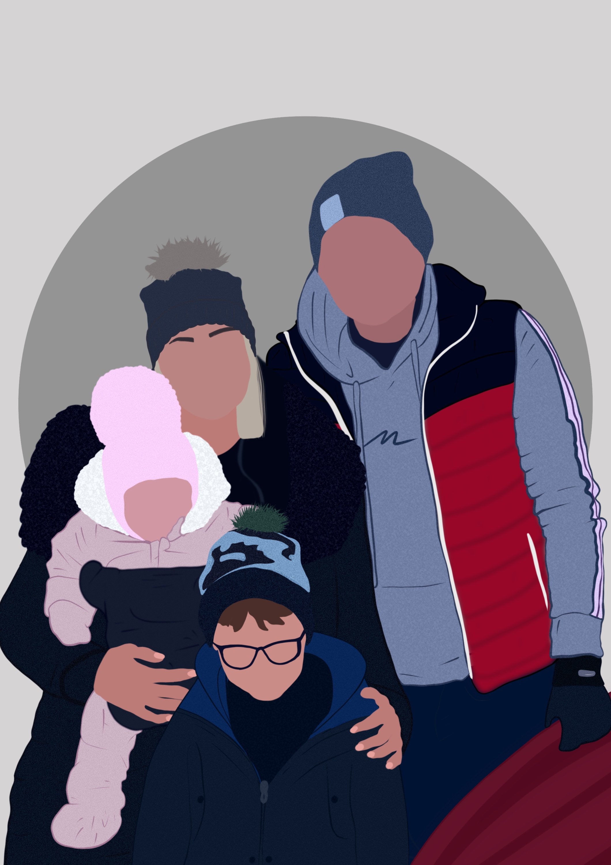 Custom Group Portrait Illustration Photo Illustration - Etsy