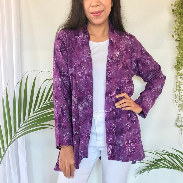 Outer Jacket in 100% Rayon Batik Cardigan Bali Batik Casual Blazer ...