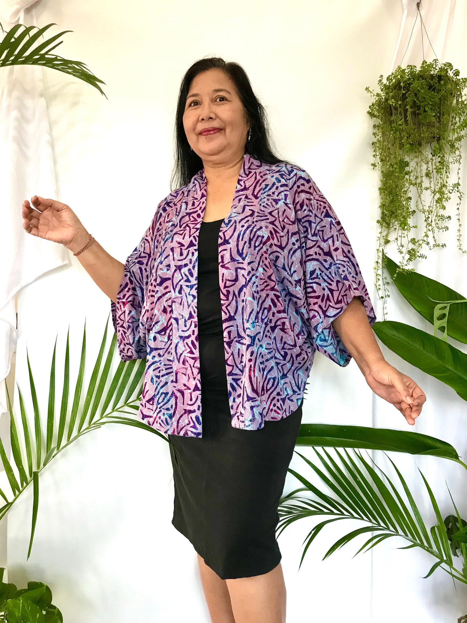 Outer Jacket Rayon Bali Batik Plus Size Cardigan Casual - Etsy